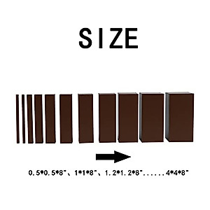 Montessori Toys for 3+ Year Old Wooden Brown Stairs Stacked Arrangement Ladder Blocks Development Sensory Toys Montessori Preschool Learning Math Baby Games Educational Toys(10 Piece Set)