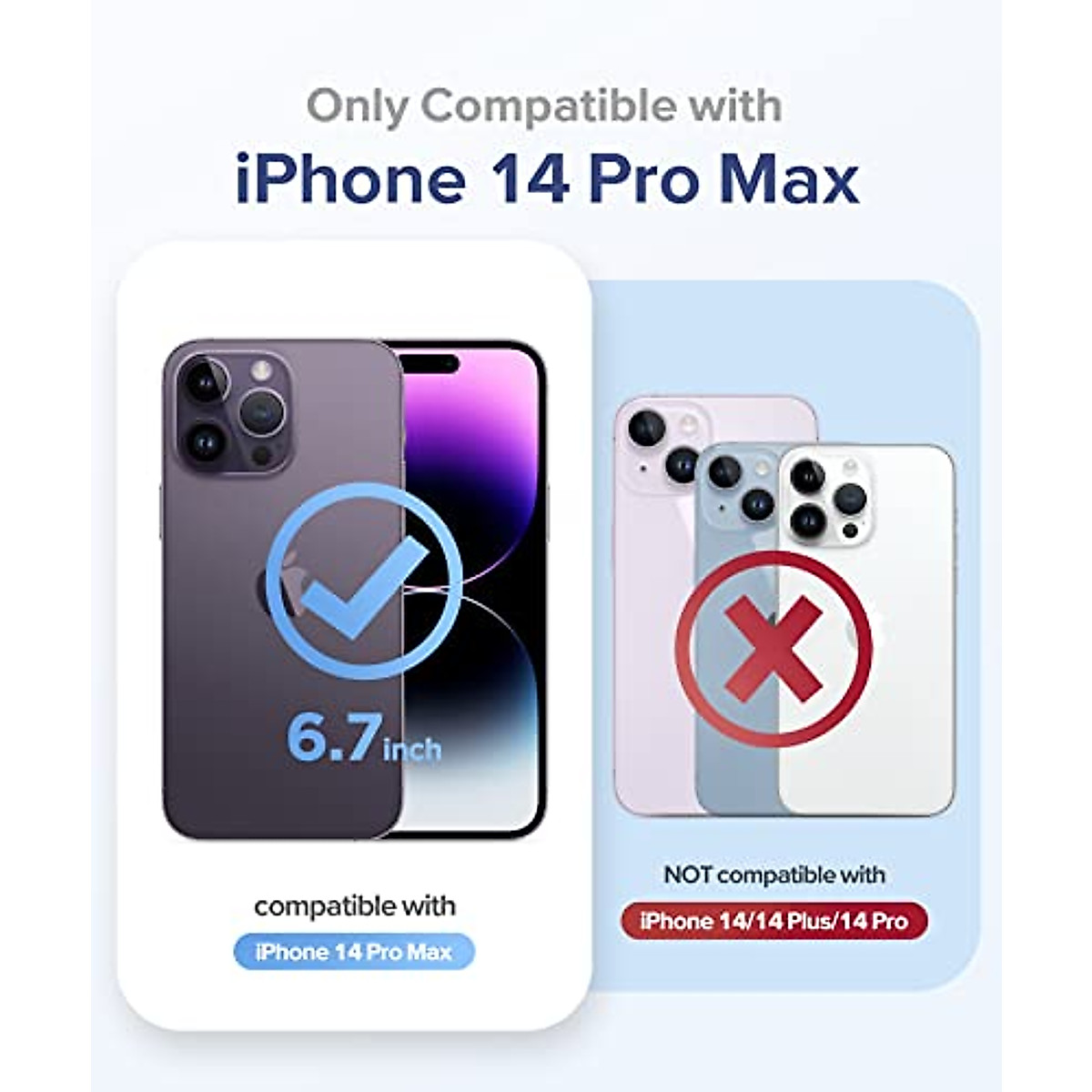 BERFY Glitter Case for iPhone 14 Pro Max, with 2Pcs Screen Protector+2Pcs Camera Protector, [Non-Yellowing] Clear Bling Sparkle Cute Shockproof Phone Case for Women, 6.7 Inch Cover, Glitter Clear