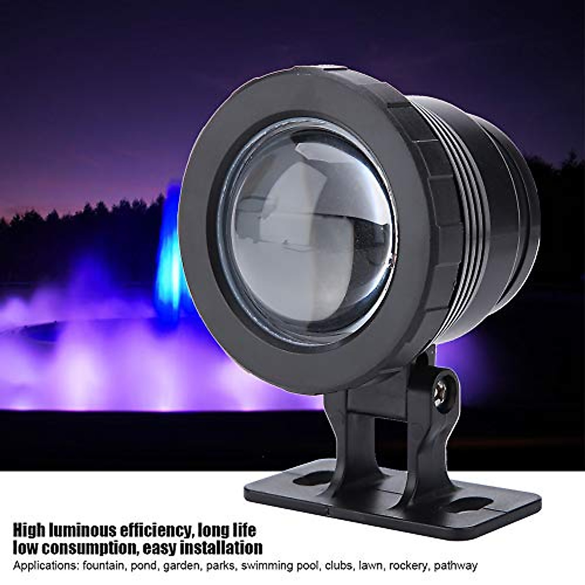 LIYJTK Underwater lamp,RGB LED Underwater Light Waterproof Multi-Color for Outdoor Garden Spotlight Landscape Fountain(10W Black)