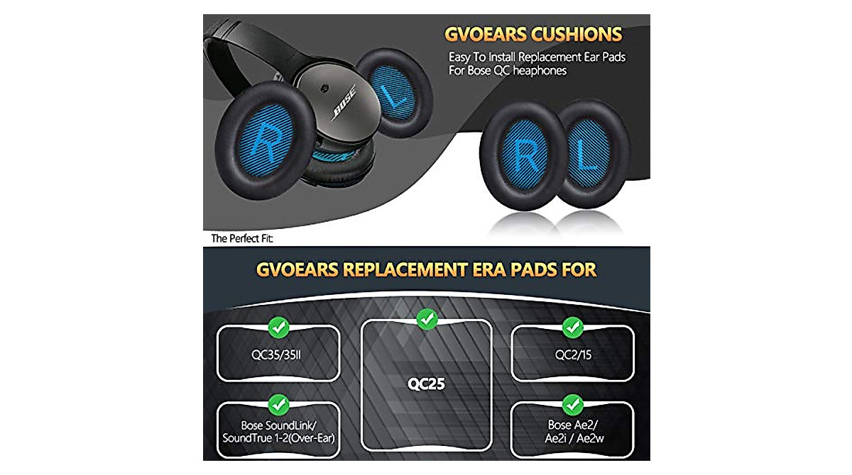 Upgrade Your Bose QC25 with GEVO Sky-Blue Ear Pads