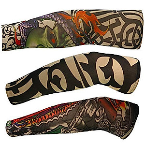 Skeleteen Fake Temporary Tattoos Sleeves - Arm Cover Tattoo Sleeve Gag Accessories for Men Women and Kids - 6 Pieces