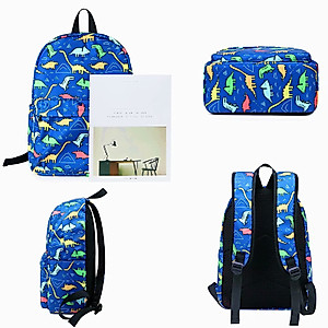 CAMTOP Preschool Backpack for Kids Boys Toddler Backpack Kindergarten School Bookbags (Cute Dinosaur-Dark Blue)
