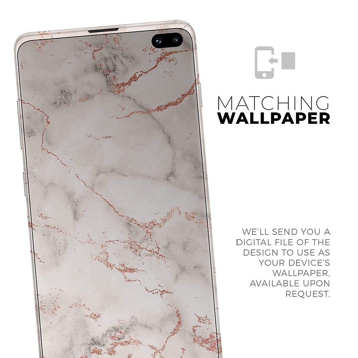 DesignSkinz Rose Pink Marble & Digital Gold Frosted Foil V4 Protective Vinyl Decal Wrap Skin Cover Compatible with The Samsung Galaxy S20 (Screen Trim & Back Glass Skin)