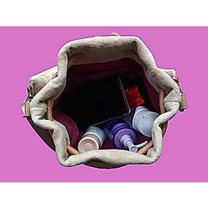 FjcCfrFw Bucket Bags for Women,Mini Bucket Purses,Hobo Bag,Drawstring Crossbody bags,Soft Plush Shoulder Handbags(Khaki)