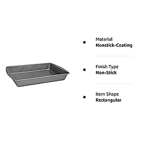 G & S Metal Products Company OvenStuff Nonstick Bake and Roasting Pan, 12.8 inch x 8.9 inch, Gray