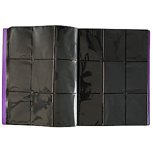 Monster Protectors 9 Pocket Trading Card Binder - Matte Purple Album, Anti-Theft & Anti-Drop TCG Protection w Side Loading Pockets, Double Sided, Holds 360 Cards, Sports, Gaming, Kpop, Christmas Gift