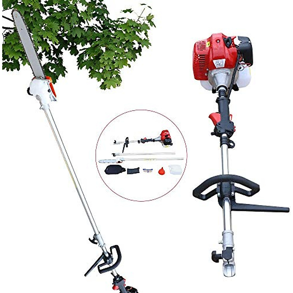 DNYSYSJ 42.7CC Garden High Branch Saw 2.5M-3.5M,Pole Saw,Powerful Gas Pole Chainsaw Split Shaft Chainsaw Pruner Trimmer for Outdoor Tree Tool