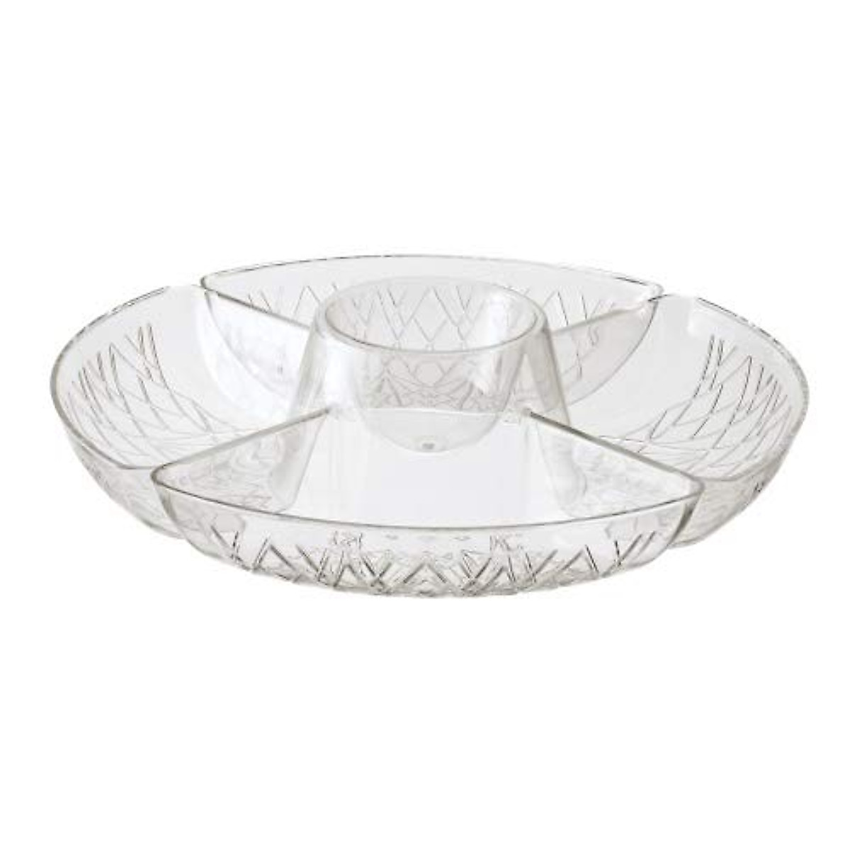 Hanna K Signature Collection Plastic 5-Compartment Crystal Lazy Susan | Clear | Pack of 1 (60273)