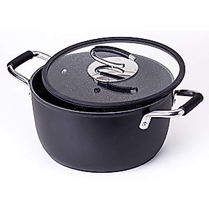 Vesuvio 5 Quart Nonstick Dutch Oven :: Nontoxic Ceramic Coated Stock Pot with Oven Safe Glass Lid