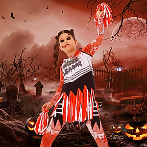 HPMNS Halloween Kids Zombie Cheerleader Costume L