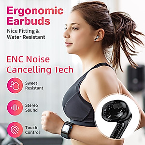 Wireless Earbuds Bluetooth 5.3 Headphone for iPhone 15 Pro Max 14 13 12 Samsung S24 Ultra A53 A54 A15 S23 FE S22 S21 Google Pixel 6a 7a 8a 8 Noise Canceling Bluetooth Headset in-ear Headphone Android