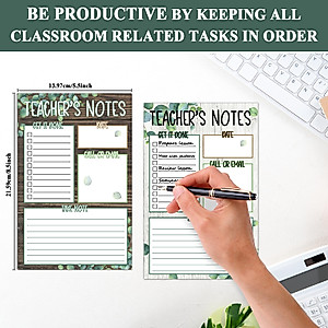 2 PCS Eucalyptus Teacher Notepad simply Boho Teacher Appreciation Gifts 5.5x 8.5 inch Greenery Eucalyptus Teacher Appreciation Notepads for School Work Office Home Use Supplies Students Teachers Gift
