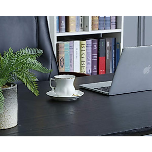 GuangYang Porcelain Tea Cups and Suacers,7ounces,Set of 4, White Cappucinuo coffee Cup with Saucer in Gift Box (Total 8 pieces)…