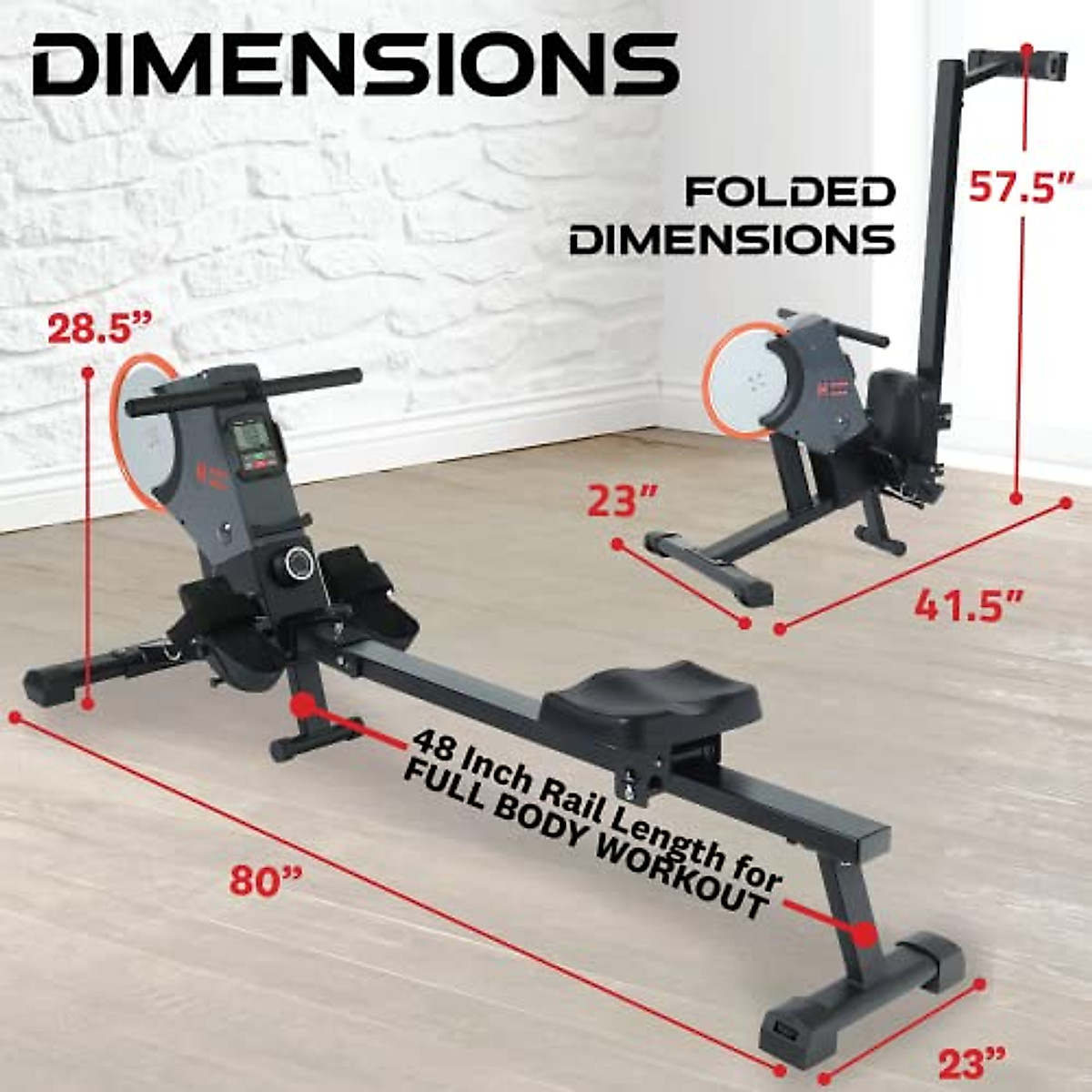 Women's Health Men's Health Magnetic Rowing Machine with 14 Adjustable Resistance Levels, Smart Power Sensor