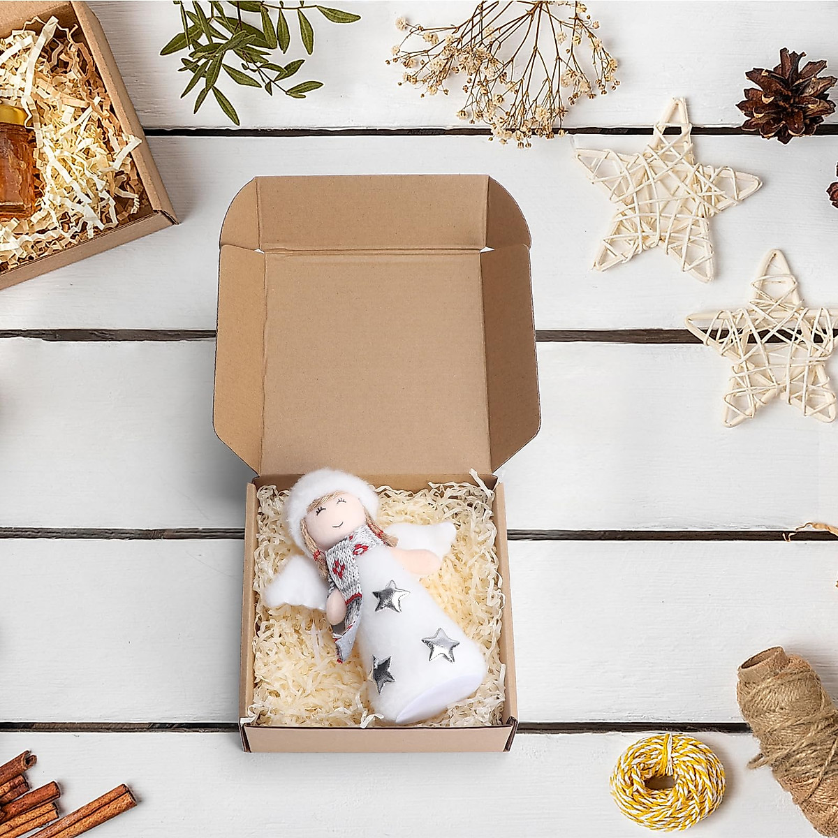 PHAREGE 6x6x2 inch Shipping Boxes Bulk 25 Pack Brown, Tab Lock Tuck Top Mailer Boxes for Packaging Small Business, Small Cardboard Gift Boxes for Wrapping Mailing Present