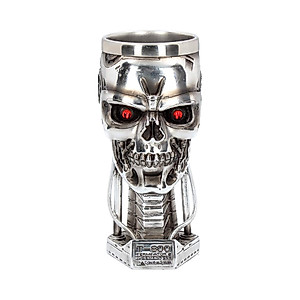 Nemesis Now Terminator Head Goblet 17cm Silver, Resin w/Stainless Steel Insert