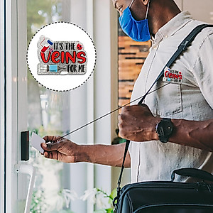 YAZMEEN Nurse Retractable Badge Reel with Alligator Clip It's The Veins for Me ID Badge Holder for IV Nurse Funny Silver Glitter Badge Reel Gift for Phlebotomist Phlebotomy Nurse Doctor Assistant