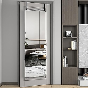 LVZORY Wall Mounted Full Length Mirror, 39"x12" Over The Door, Body Mirror for Bedroom (Black)