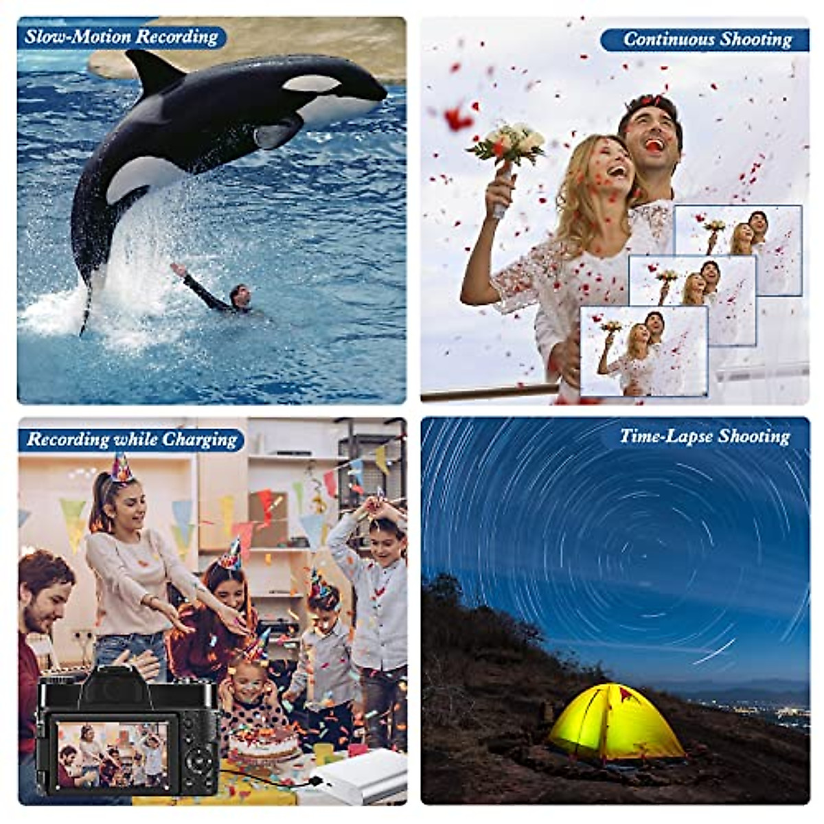 4K Digital Camera, 48MP Video Camera with 16X Digital Zoom, 1200mah Rechargeable Camera 3.0 inch Screen Compact Camera, Portable Camera for Boys, Girls, Beginners