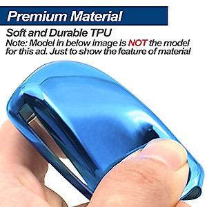 Fit for Chevrolet Chevy Equinox Encore Camaro Cruze Malibu Impala Buick Regal Lacrosse GMC Terrain TPU Key Fob Remote Cover Case Shell Glove Pouch Holder Protector Keyless Entry Sleeve Accessory, Blue