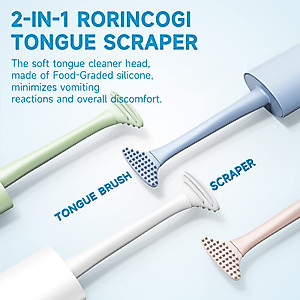 𝟒 𝐏𝐀𝐂𝐊 𝐓𝐨𝐧𝐠𝐮𝐞 𝐒𝐜𝐫𝐚𝐩𝐞𝐫 𝐂𝐥𝐞𝐚𝐧𝐞𝐫, Tongue Brush Scrapers with Travel Handy Case for Adults, Kids, Children, Healthy Oral Care, Easy to Use, Solft Help Fight Bad Breath