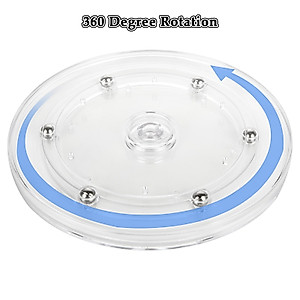 Oungy 4PCS 6 Inch Acrylic Lazy Susan Turntable Rotating Tray with Steel Ball Bearings Clear Turntable Organizer for Table Spice Cake Rack Kitchen Cabinets Monitor