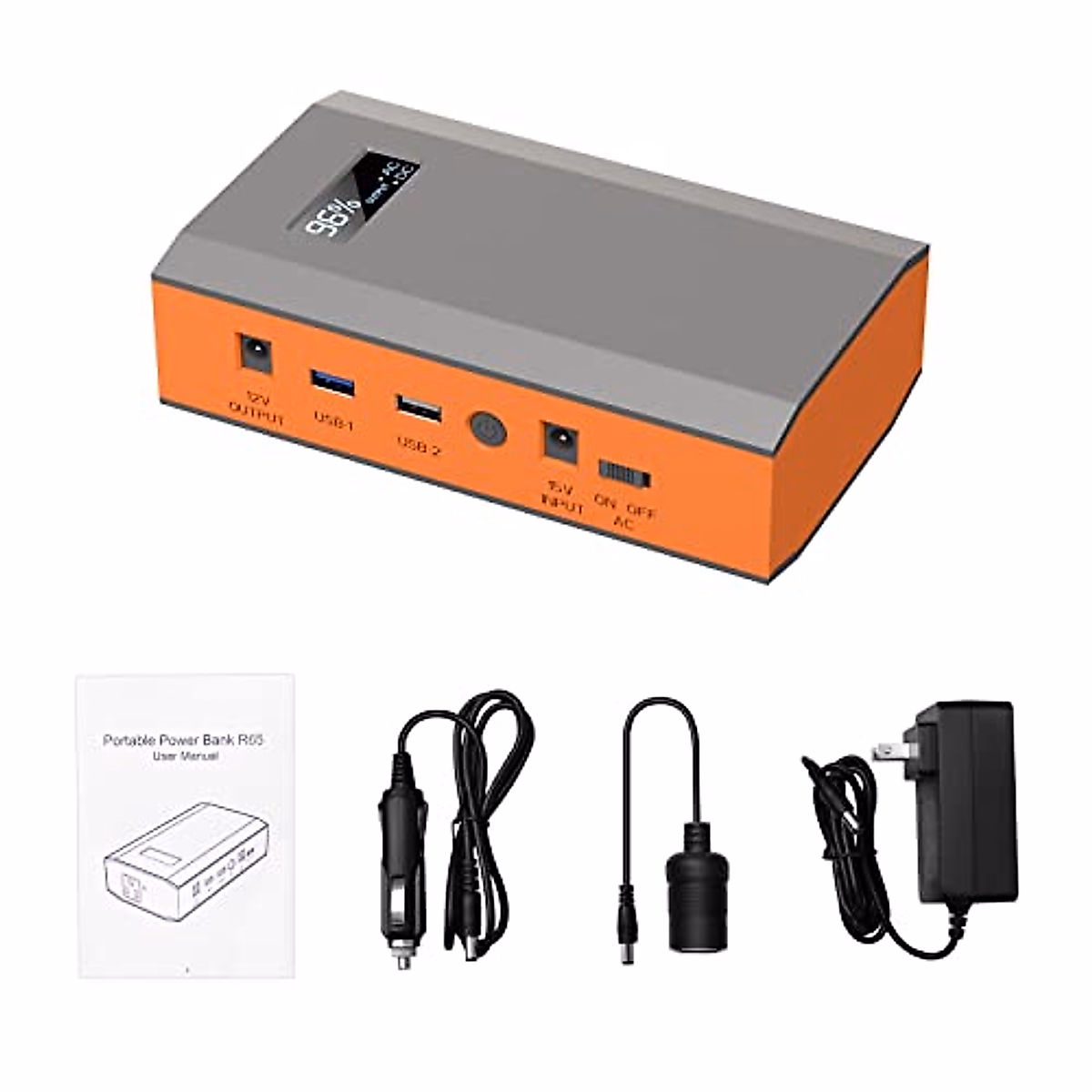Portable Power Bank with AC Outlet, 65W/110V Portable Laptop Charger Battery Bank, 24000mAh/88.8Wh External Battery Power Pack,Backup Power Source for Outdoor Tent Camping RV Home Office Emergency