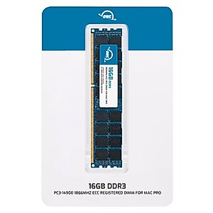 OWC 32GB (2X 16GB) 1866MHz PC3-14900 DDR3 ECC-R SDRAM Memory Upgrade Kit, ECC Registered Compatible with Mac Pro 2013 (OWC1866D3R9M32)