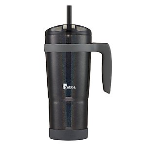 Bubba Brands Vacuum-Insulated Stainless Steel Tumbler with Lid, Straw, Removable Bumper and Handle, 32oz Reusable Iced Coffee or Water Cup, BPA-Free Travel Tumbler, Licorice Iridescent