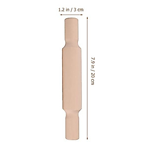 NUOBESTY 4pcs Wooden Mini Rolling Pin Embossed Rolling Stick Dough Molding Shaping Tool for Toddler Kids Art Craft Activity Supplies
