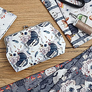 CEYOU Zyoug 7pcs 18 x 22 inches (45 x 55 cm) 100Percent Cotton Fabric, Precut Fat Quarter Fabric Bundles with Multi-Color and Different Pattern for Quilting Patchwork, DIY Craft (Halloween Pattern )