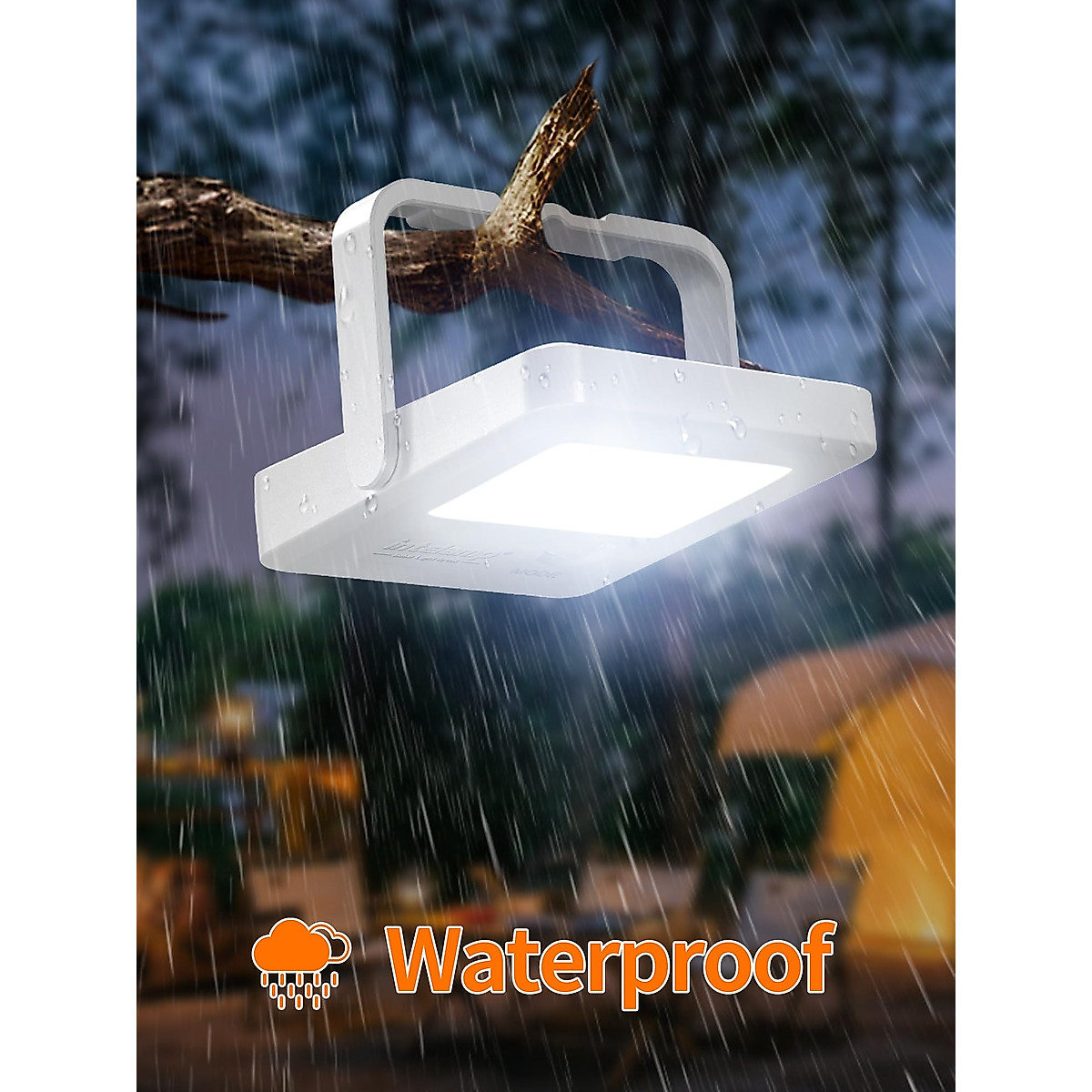 intelamp Gutter Lights Solar Powered, Portable Outdoor Solar Light 2 Pack, Camping Lantern Solar Outdoor Waterproof,2000mAh Emergency Solar Light, Suitable for Fishing, Hiking, Corridor, Aisle