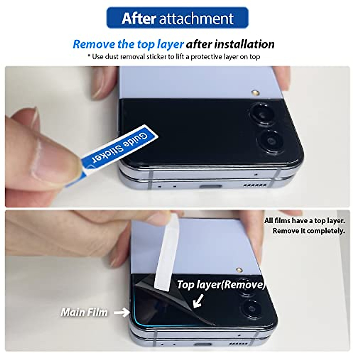 DOME GLASS Whitestone Premium Film Screen Protector for Samsung Galaxy Z Flip 4 2022, HD Clear TPU Film with Hinge Cover Film