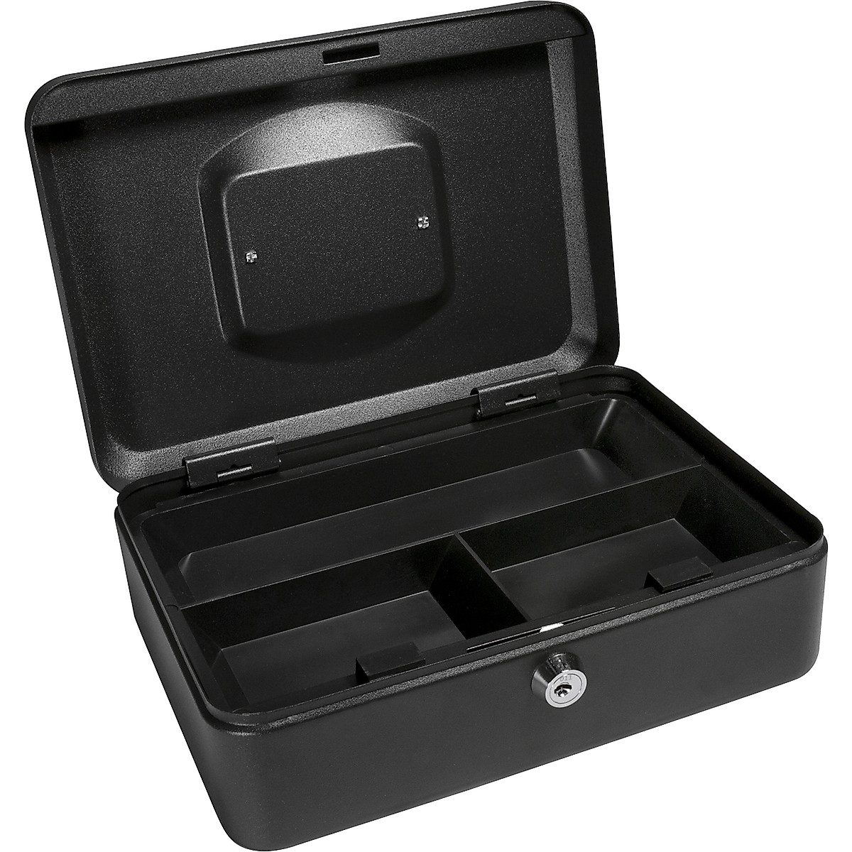 BARSKA 8-Inch Cash Box with Key Lock, Black
