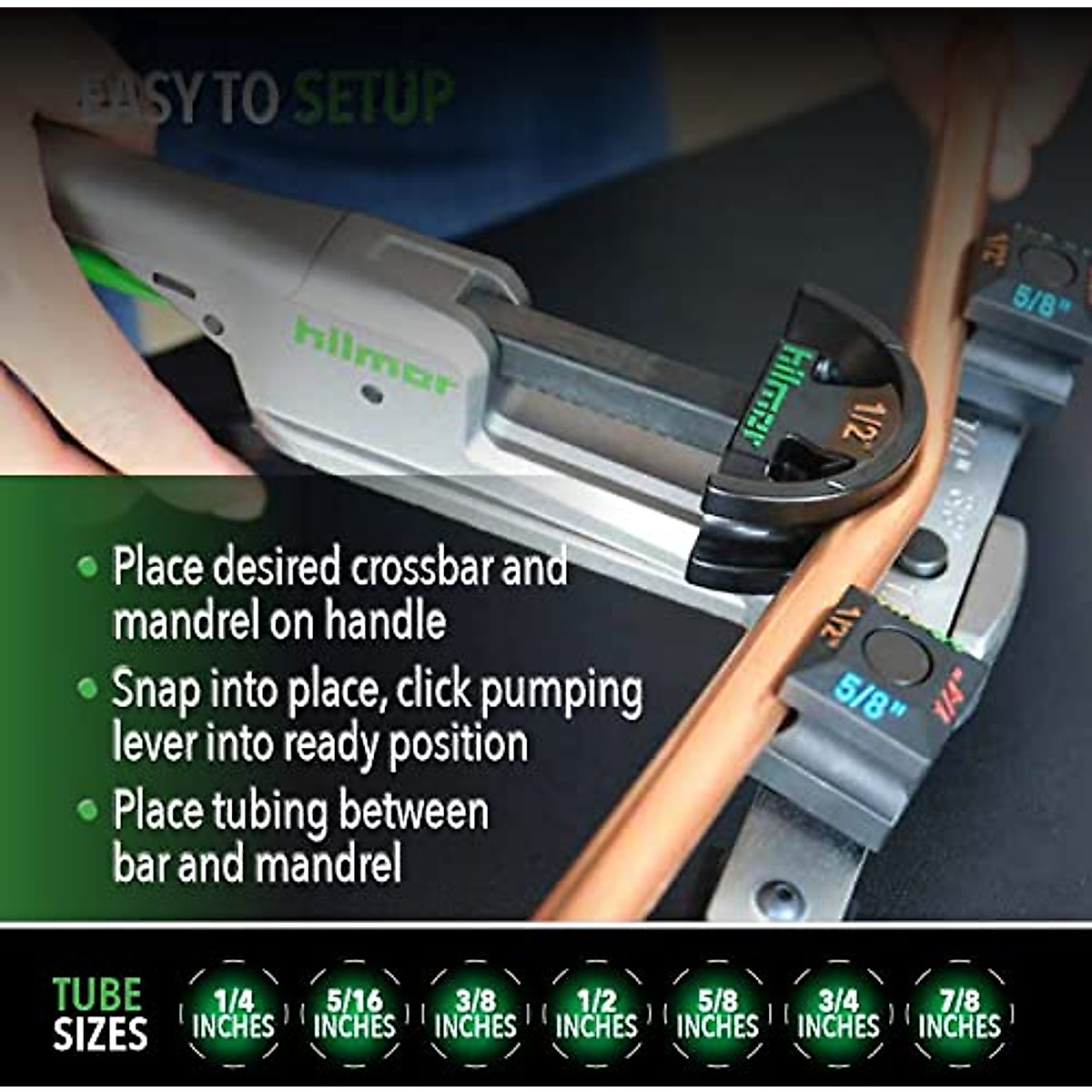 Hilmor 1839032 CBK Compact Bender Kit, 1/4" To 7/8" - HVAC Tools and Equipment for Tube and Pipe Bending, Black