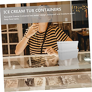 VOSAREA Professional Ice Cream Storage Box Container 3l Reusable Freezer Storage Tub for Fruit Dessert Preservation