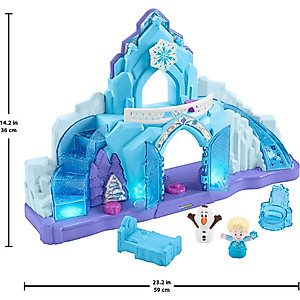 Fisher-Price Little People Toddler Toy Disney Frozen Elsa’s Ice Palace Musical Playset with Figures for Pretend Play Kids Ages 18+ Months​