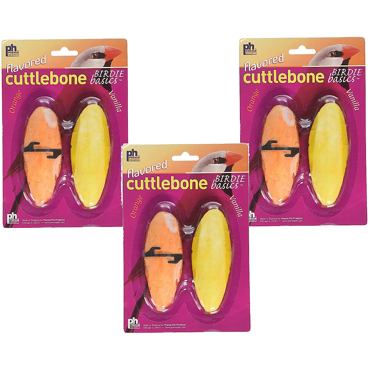 Prevue Pet Products 6-Count Birdie Basics Flavored Cuttlebones (3-Orange and 3-Vanilla)
