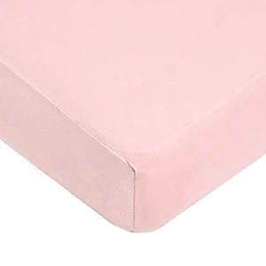 American Baby Company Fitted Crib Sheet 28" x 52", Soft Breathable Neutral 100% Cotton Jersey Sheet, Baby Pink, for Boys and Girls, Fits Crib and Toddler Bed mattresses