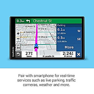 Garmin 010-02038-02 DriveSmart 65, Built-In Voice-Controlled GPS Navigator with 6.95” High-Res Display , Black