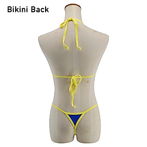 SHERRYLO Mini Micro Bikini Tri Top G String Thong Bottom Women Bathing Suits Beach Swimwear Black