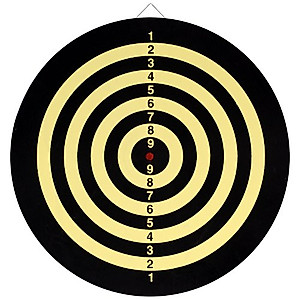 Paper Wound Dart Board – Indoor Hanging 20-Point Darts and Target Bullseye Game – Comes with Six 17g Brass Tipped Darts by Trademark Games