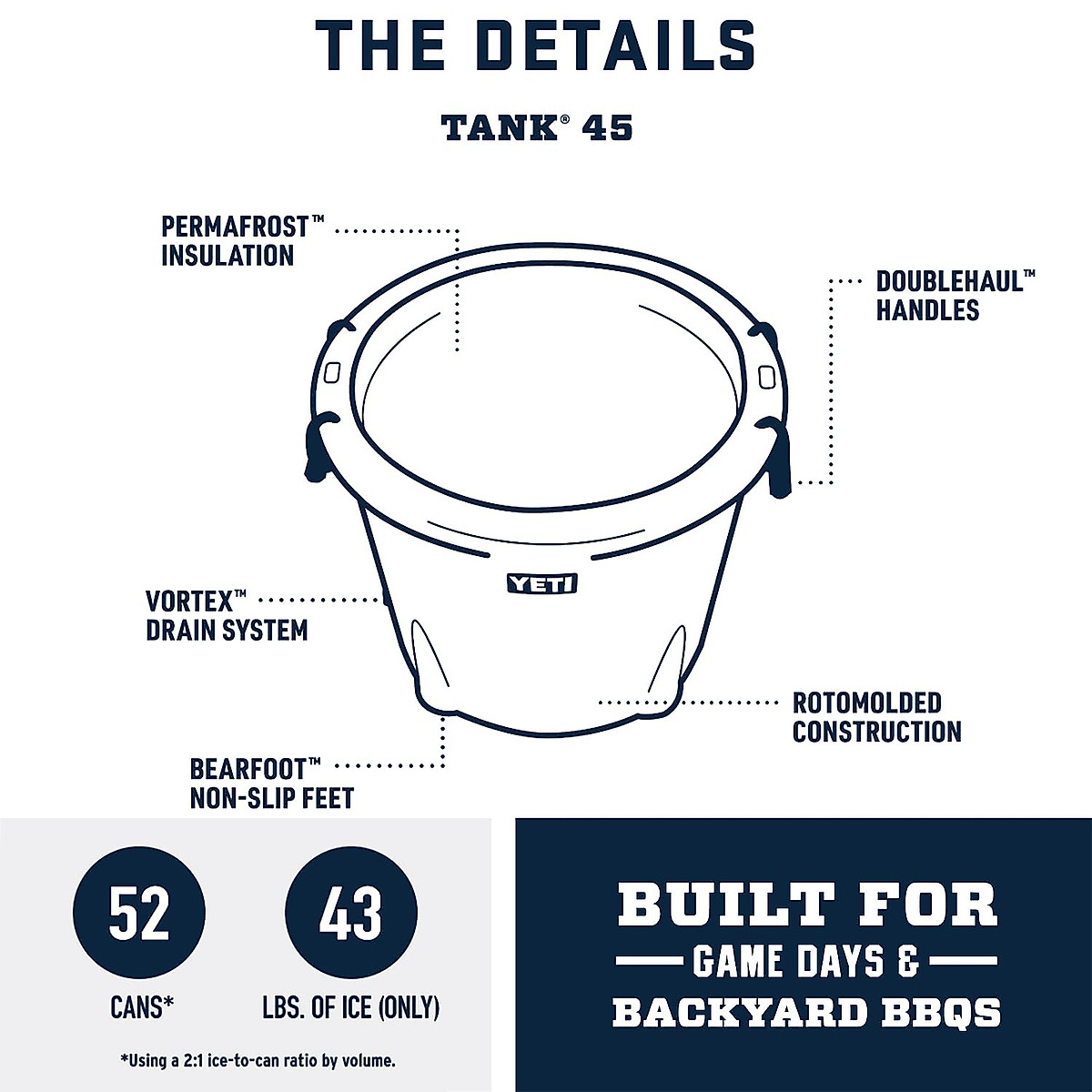 YETI Tank 45 Bucket Cooler, Desert Tan