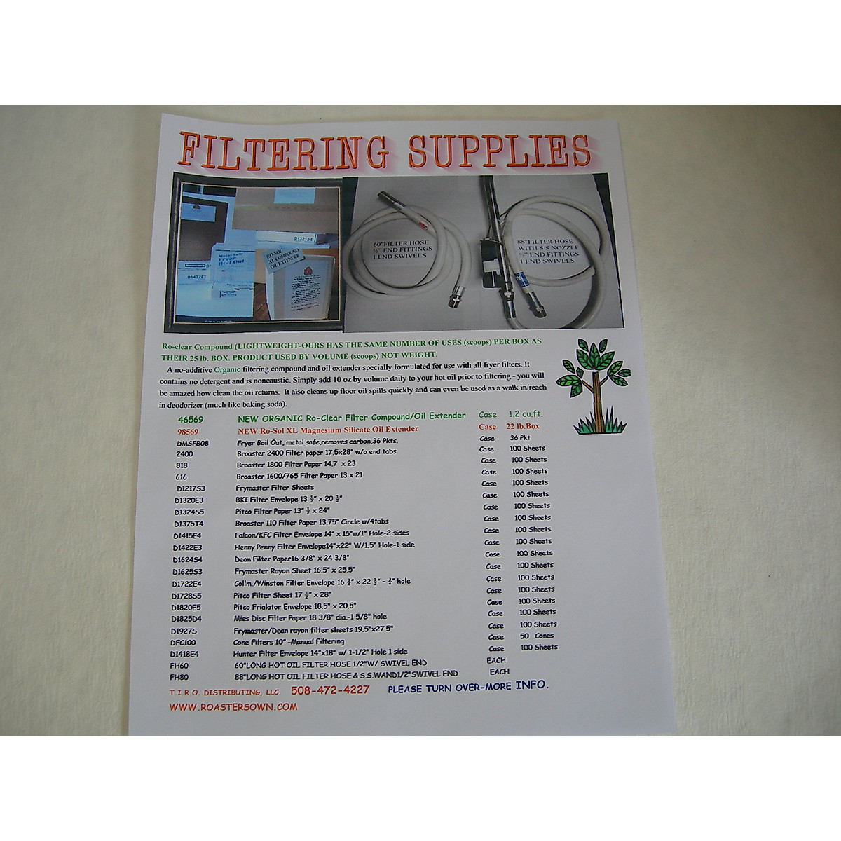 FRY POWDER FRYER FILTER FRYPOWDER Ro-Clear Organic FRYPOWDER Fryer Filter Powder Compound Oil Extender and Filtering Compound All in ONE Multi-USE Biodegradable Product