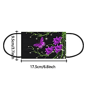Wtosuhe 50 Pack Adults Floral Disposable FaceMasks, 3-Ply Women Spring FaceMasks with Flowers Butterfly Designs and Nose Wire for Work Holiday