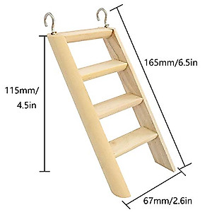 ZRM&E 165mm Length 115mm Height Wooden Ladder Hamster Ladder Wood Cage Hanging Ladder for Mouse, Chinchilla, Rat, Gerbil and Dwarf Hamster