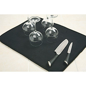 Norpro 18 by 16-Inch Microfiber Dish Drying Mat, Black