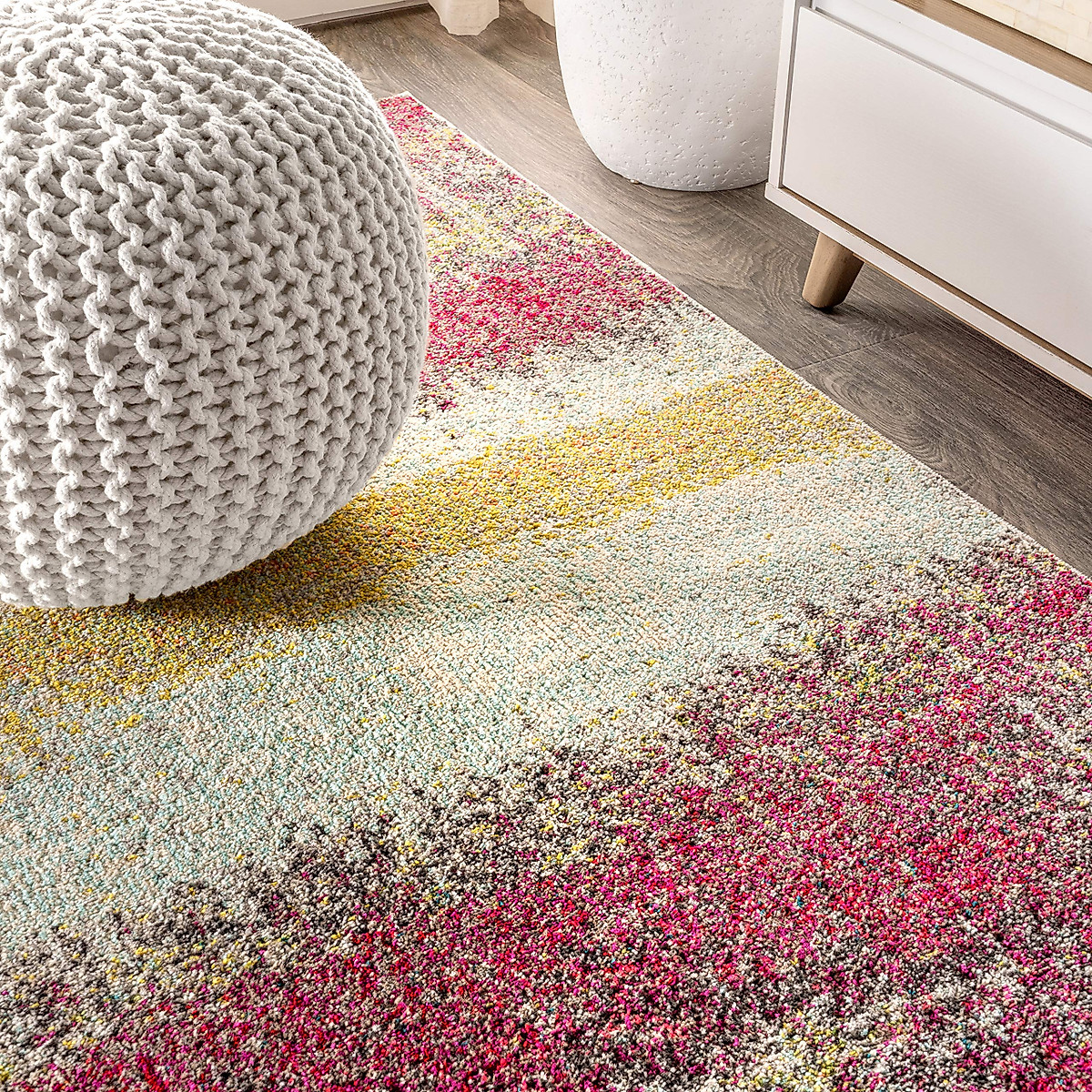 JONATHAN Y CTP105B-3 Contemporary POP Modern Abstract Vintage Indoor Area-Rug Bohemian Easy-Cleaning High Traffic Bedroom Kitchen Living Room Non Shedding, 3 X 5, Cream/Pink