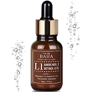 Bakuchiol 2% Serum with Retinol for Face, Anti-Aging, Hyperpigmentation and Acne Flare-Ups, 1 Fl Oz (30ml)