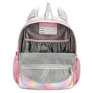 mibasies Kids Unicorn Backpack with Lunch Box for Girls Rainbow School Bag